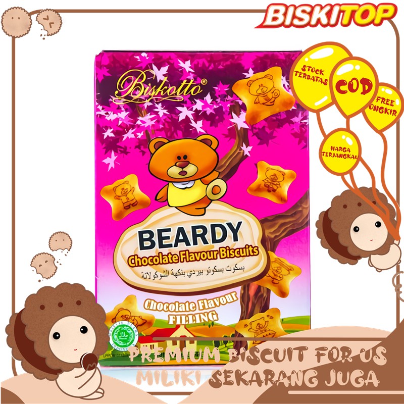 Jual BISKITOP - BISKOTO BEARDY 40gr Biskuit Anak Dewasa Enak Renyah ...