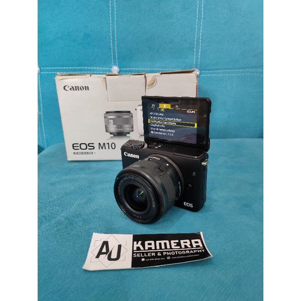 Jual Canon M10 kit 15-45mm STM Fullset Box termurah di shopee bukan m3 m100 | Shopee Indonesia