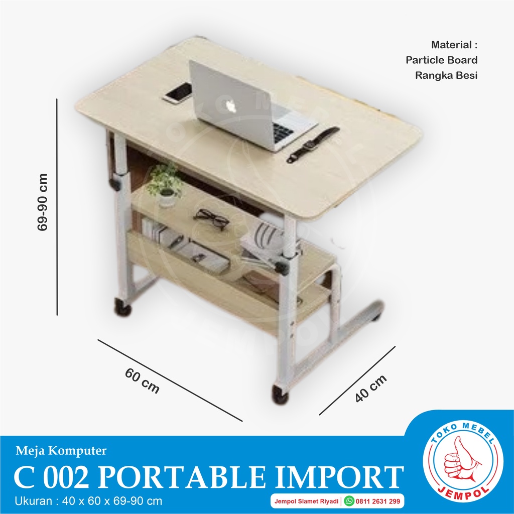Jual Meja Tulis Laptop Roda C-002 Import Standing Desk Adjustable/Meja ...
