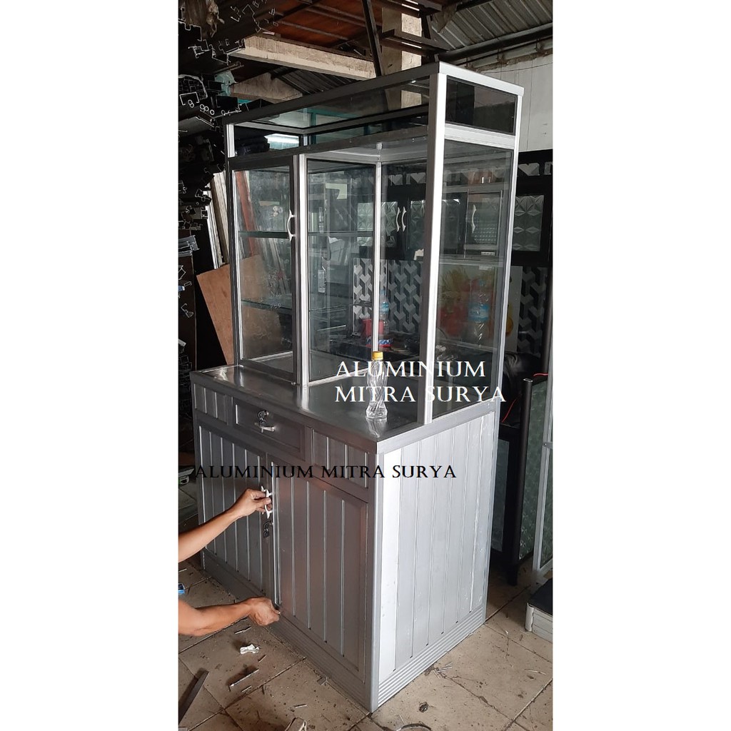 Jual Gerobak Dagang Jualan Display Kaca Aluminium Booth Stan Bazaar ...