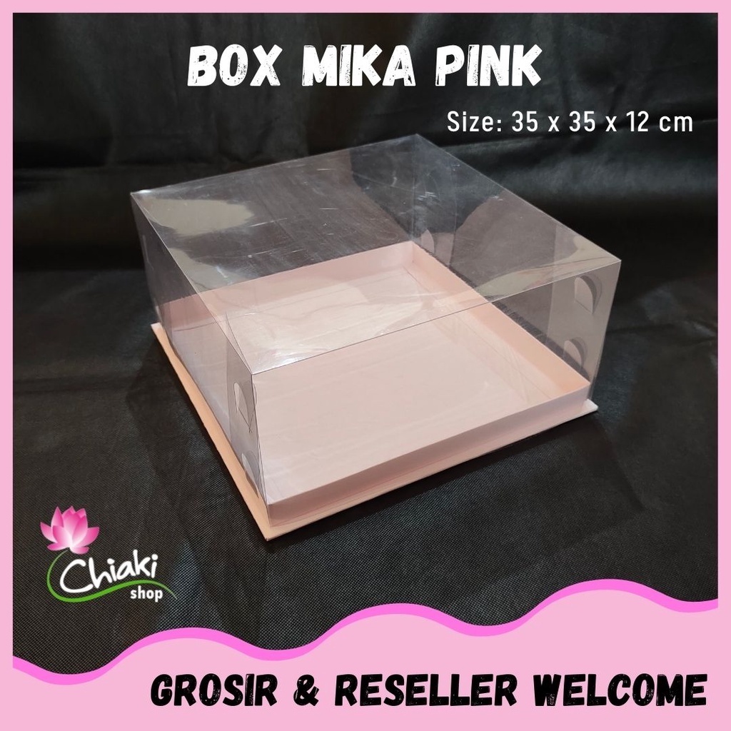 Jual Box Cake Mika Alas PINK 35x35x12 INNER Kotak Donat Dus Kue Kardus | Shopee Indonesia