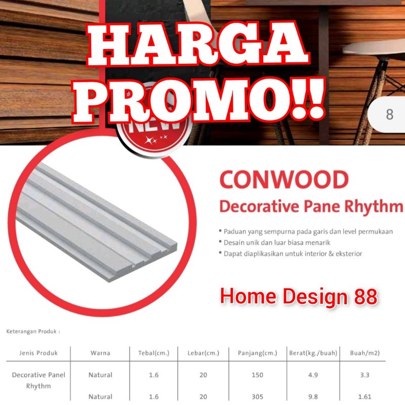 Jual conwood decorative panel rhythm conwood dinding | Shopee Indonesia