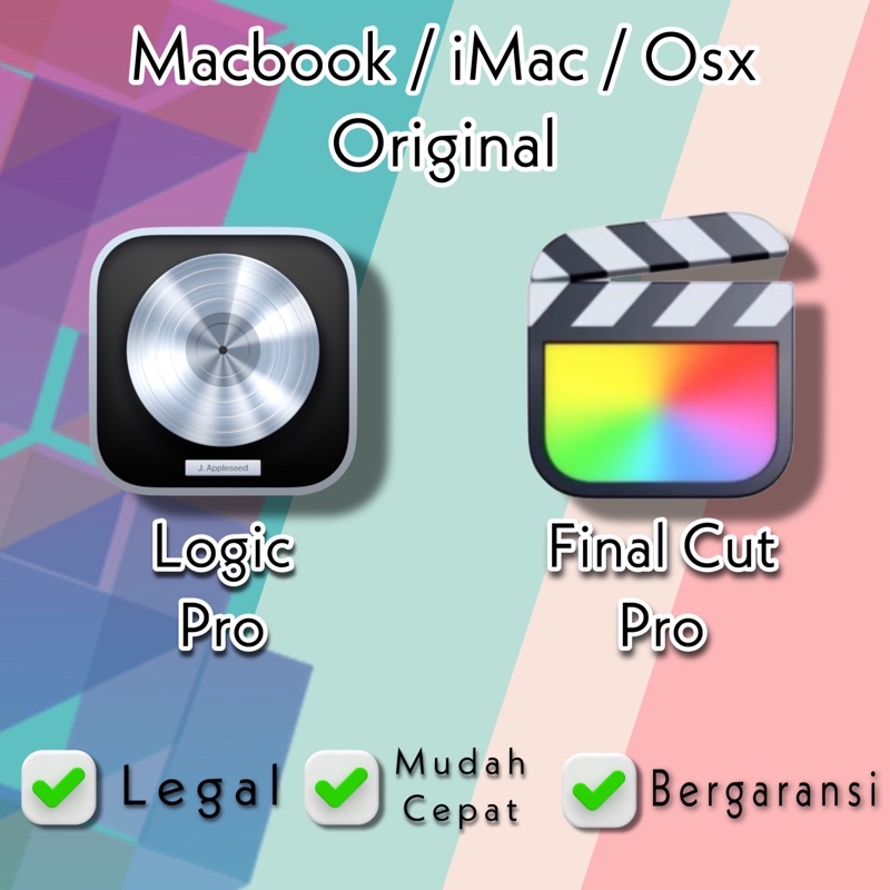Jual Logic Pro X dan Final cut Pro x Original Lisensi resmi Appstore Support M1/M2/M3/M4 All os ...