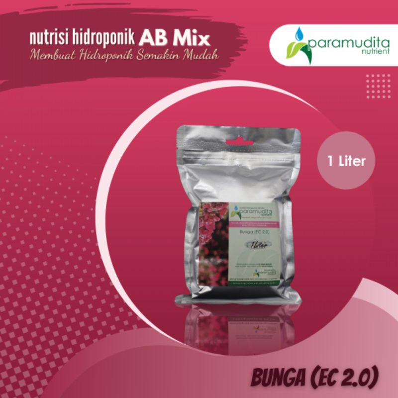 Jual Pupuk Hidroponik AB Mix Paramudita Nutrient BUNGA 1L | Shopee ...