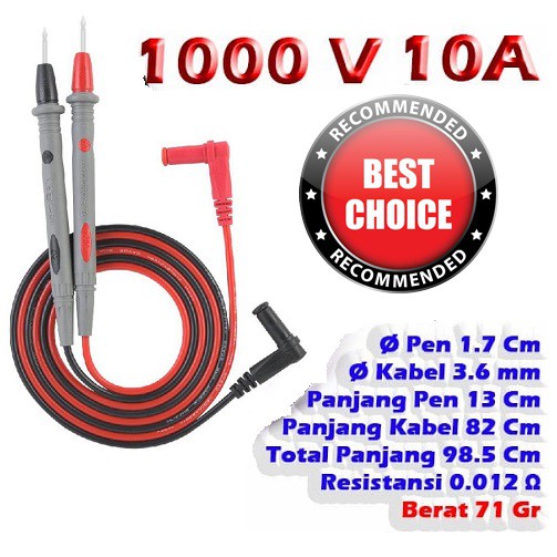 Jual Kabel Multitester Multimeter CATIII 1000V 10A ( High QUALITY ...