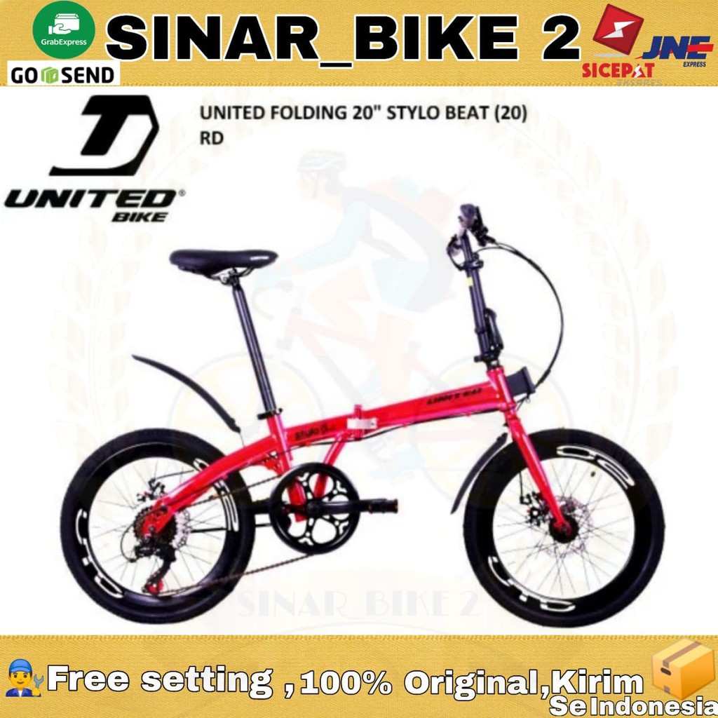 Jual Sepeda Lipat 20Inch UNITED Stylo Beat 7 Speed Double Disc New ...