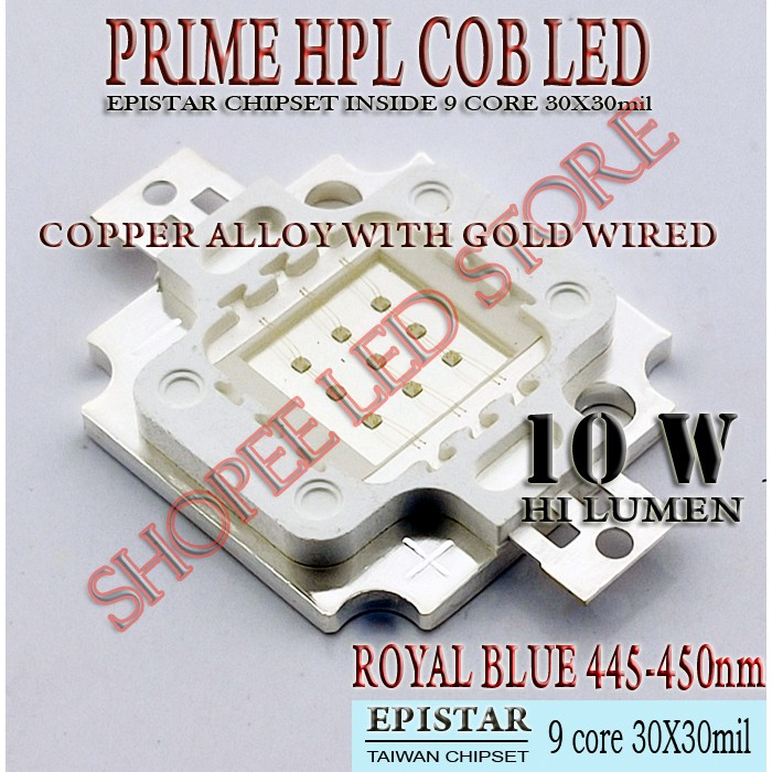 Jual ROYAL BLUE RB GENUINE 10W EPISTAR HPL COB LED 10 WATT ROYAL BLUE ...