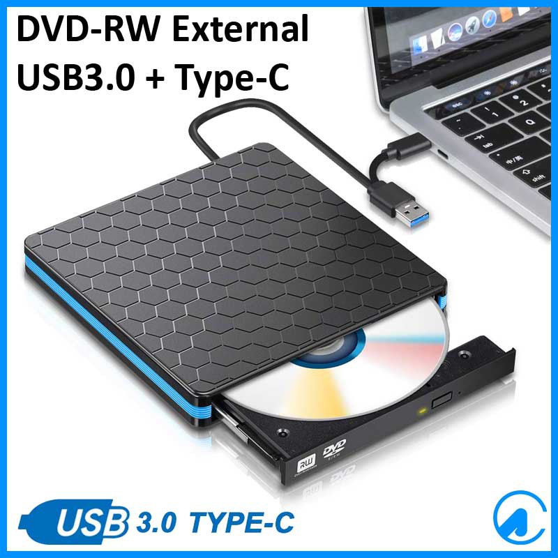 Jual External DVD CD VCD Burner RW SVCD Drive Player 2 in 1 Type-C Type ...