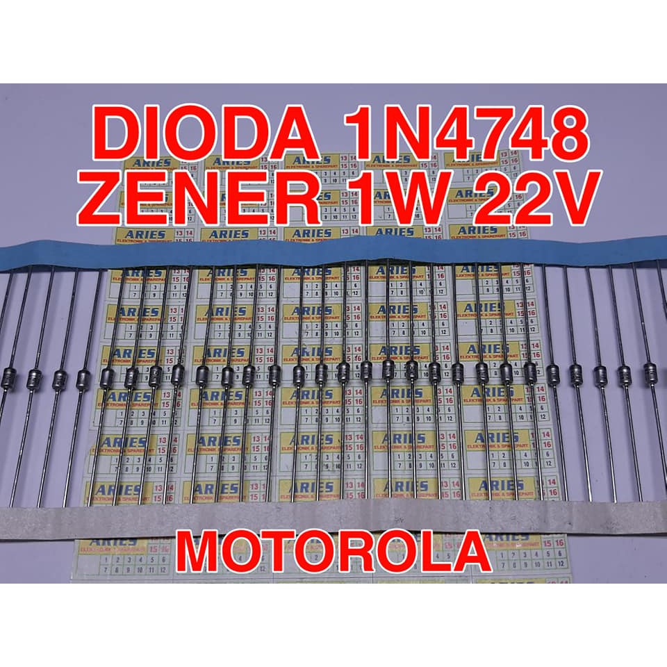 Jual DIODA ZENER 1N4748 1W 22V ZENER 22V 1W IN4748 ORIGINAL | Shopee ...