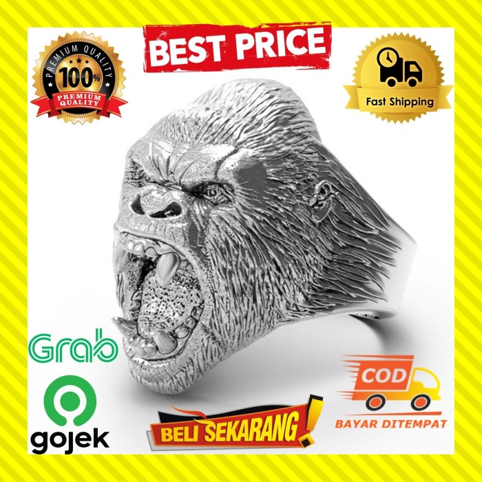 Jual CINCIN PRIA MACHO GORILLA MONYET KINGKONG TITANIUM LAPIS SILVER ...