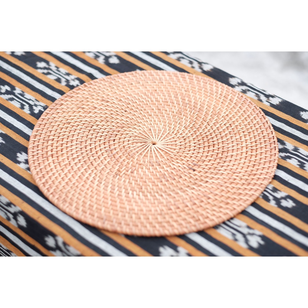 Jual DKLASIK Plasmet Rotan/ Placemat Rattan / Tatakan Alas Piring Bulat ...