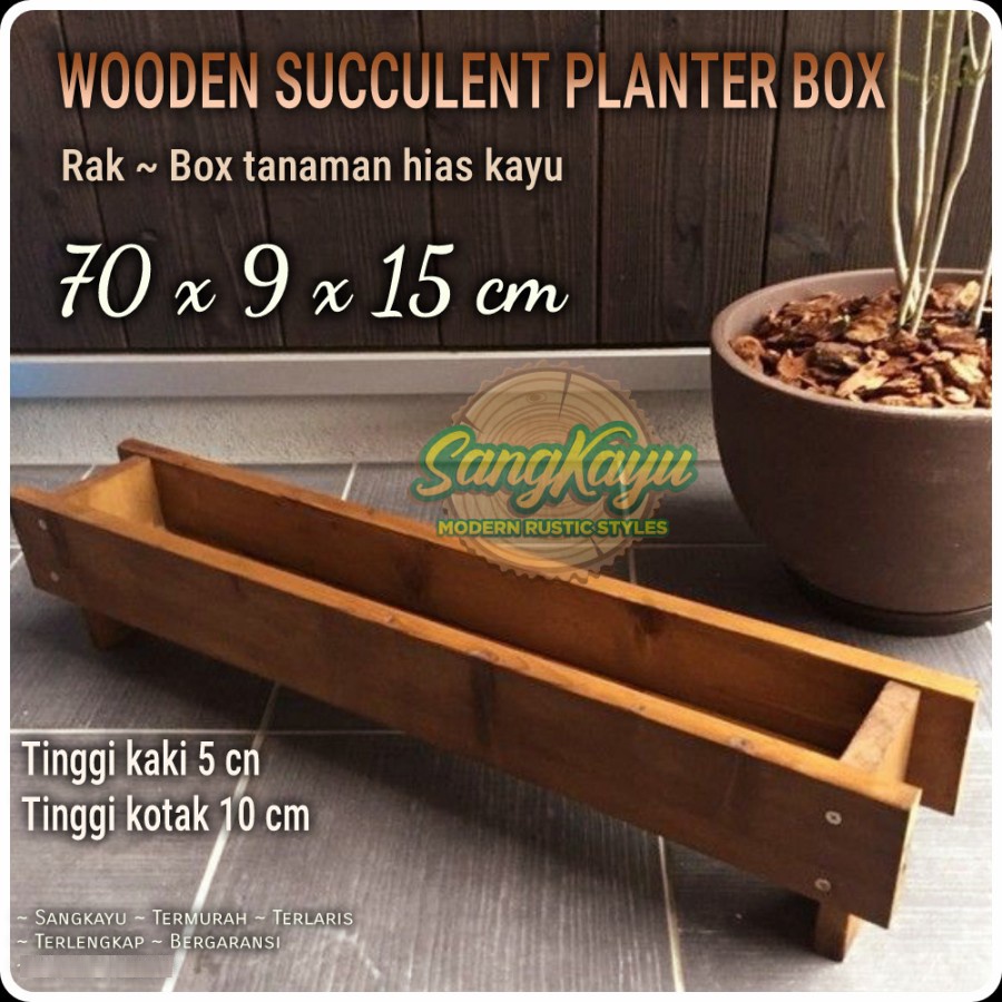 Jual SangKayu Wood Succulent Planter Box Kotak Rak Tanaman Hias Pot ...