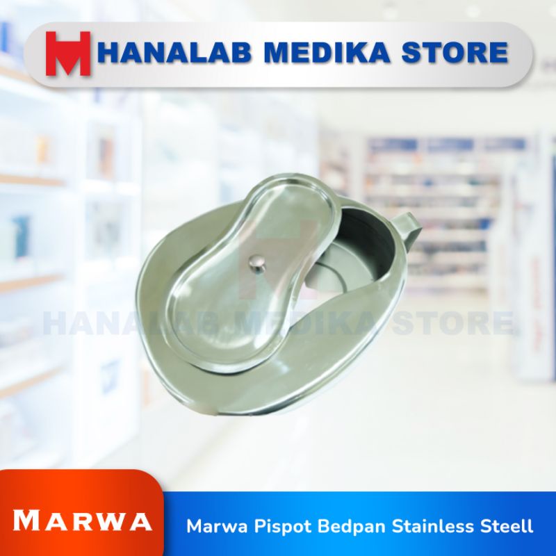 Jual Marwa Pispot Bedpan Stainless Steel Oval + Tutup | Shopee Indonesia