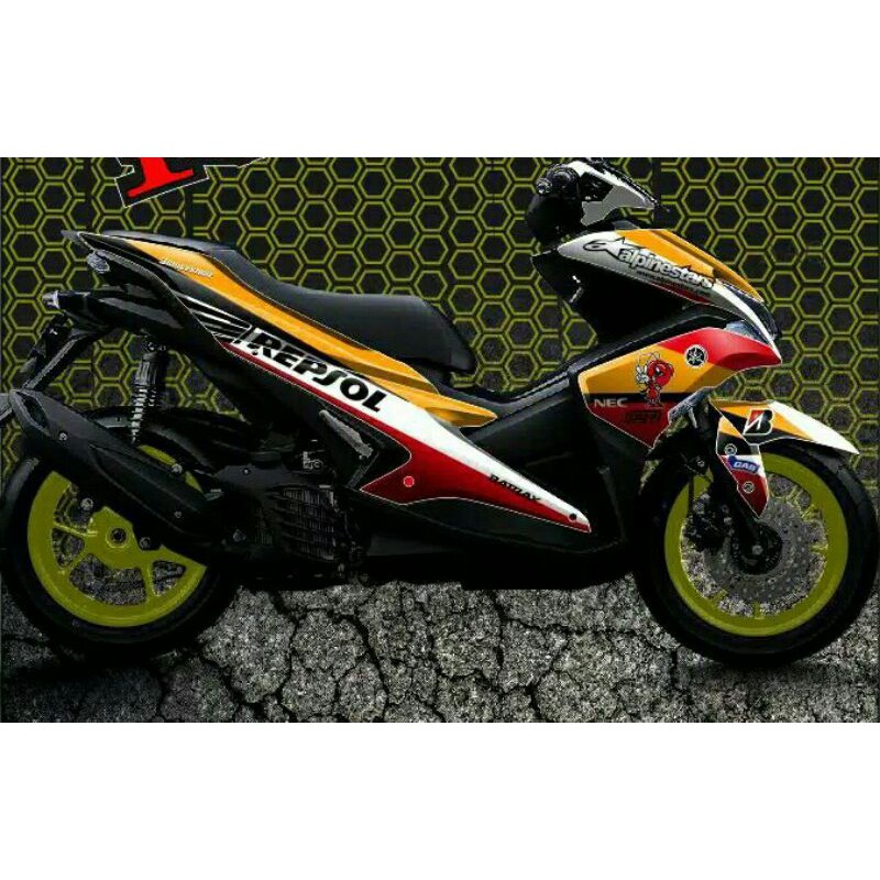 Jual Decal Aerox repsol 155 sticker variasi fullbody | Shopee Indonesia