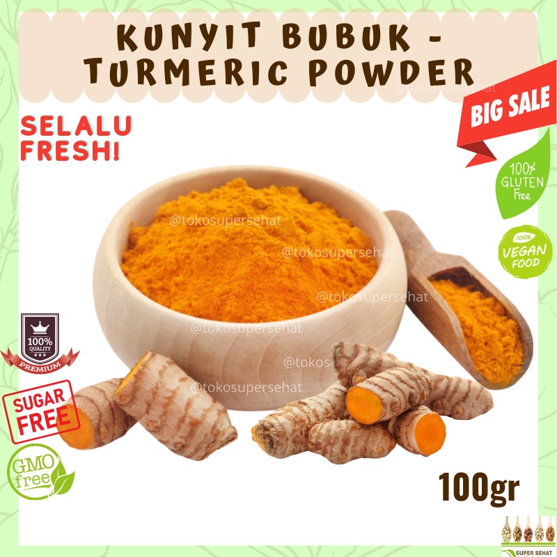 Jual TURMERIC POWDER / BUMBU KUNYIT BUBUK 100GR KUNYIT BUBUK MURNI ...