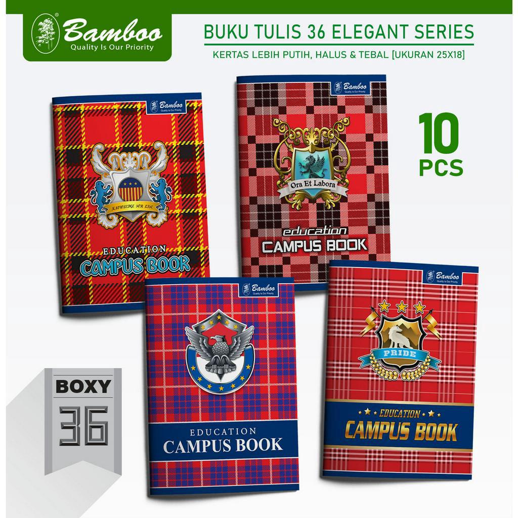 Jual (1 pack) Buku Tulis Boxy Campus Bamboo isi 36 lembar (10 buku ...