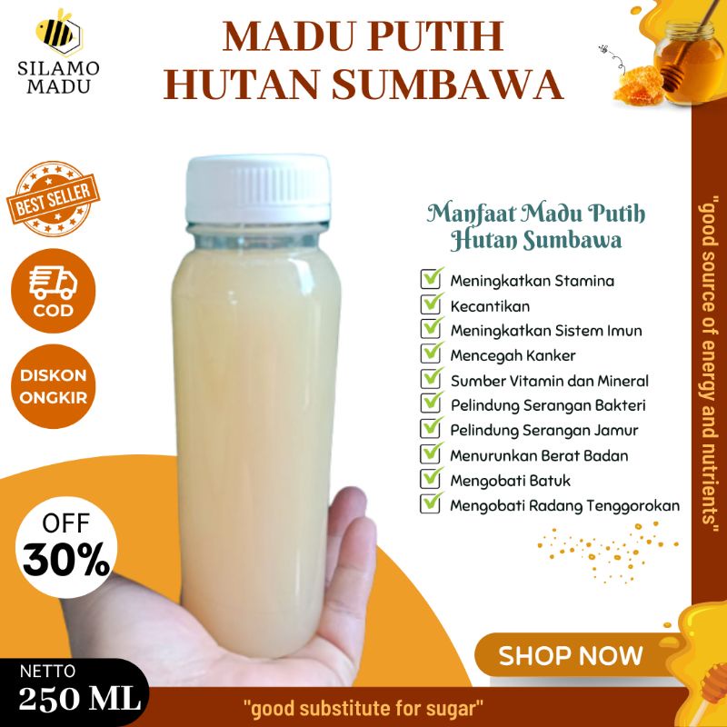 Jual MADU PUTIH HUTAN SUMBAWA 250 ML | SILAMO MADU | MADU ASLI HUTAN ...