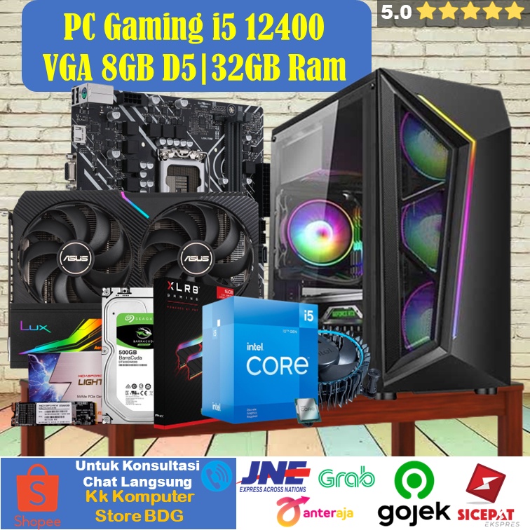 Jual Pc Gaming Intel Core i5 12400 | 32gb Ram | 256GB Nvme | VGA Card ...