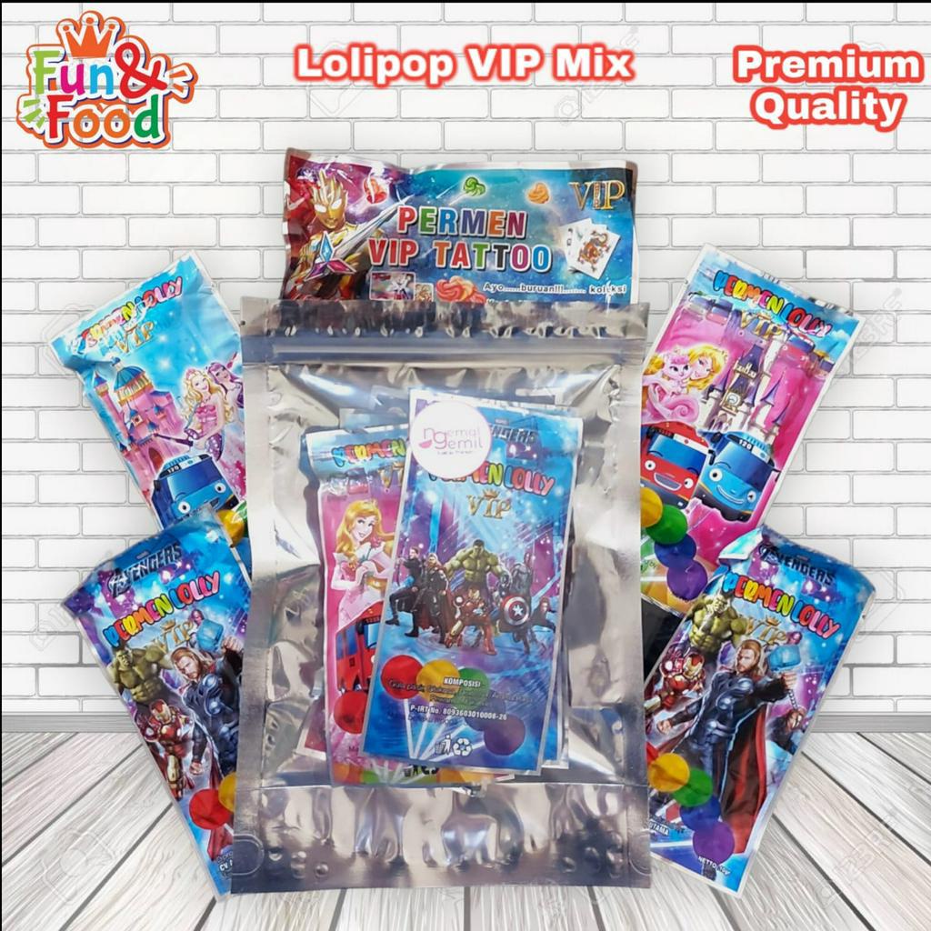 Jual Permen Lolipop VIP Karakter FREE Kartu Lolly VIP Rasa Buah Premium ...