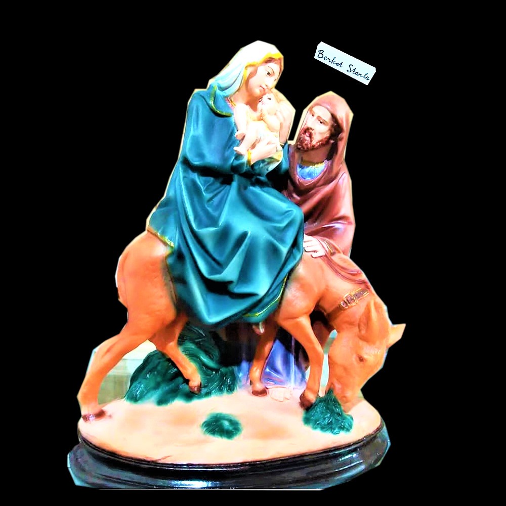 Jual Patung Rohani Katolik/Patung Keluarga Kudus di atas Keledai KK001 ...