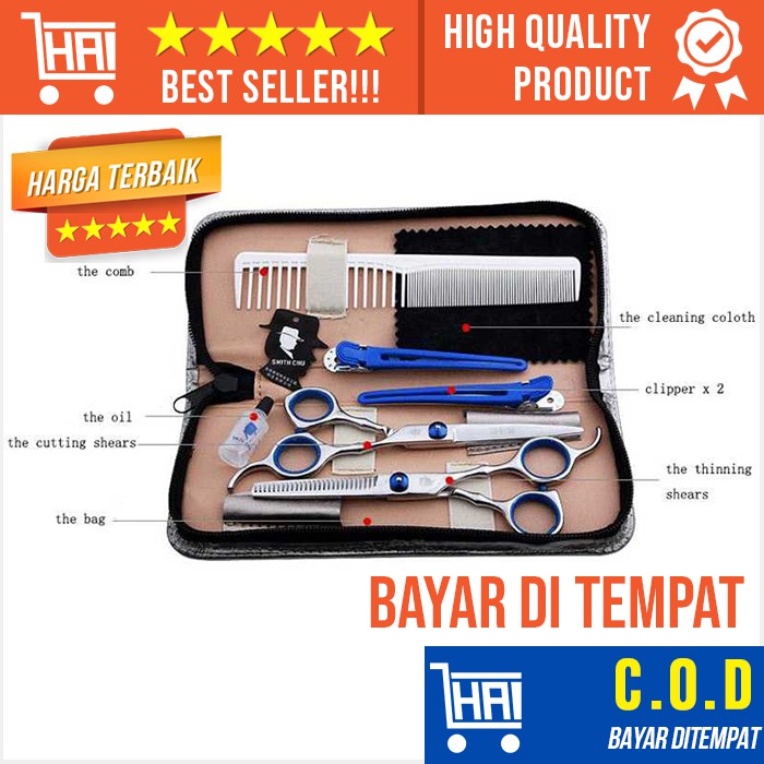 Jual 1 SET ALAT POTONG RAMBUT CUKUR BARBER SHOP PISAU SALON ALAT ...