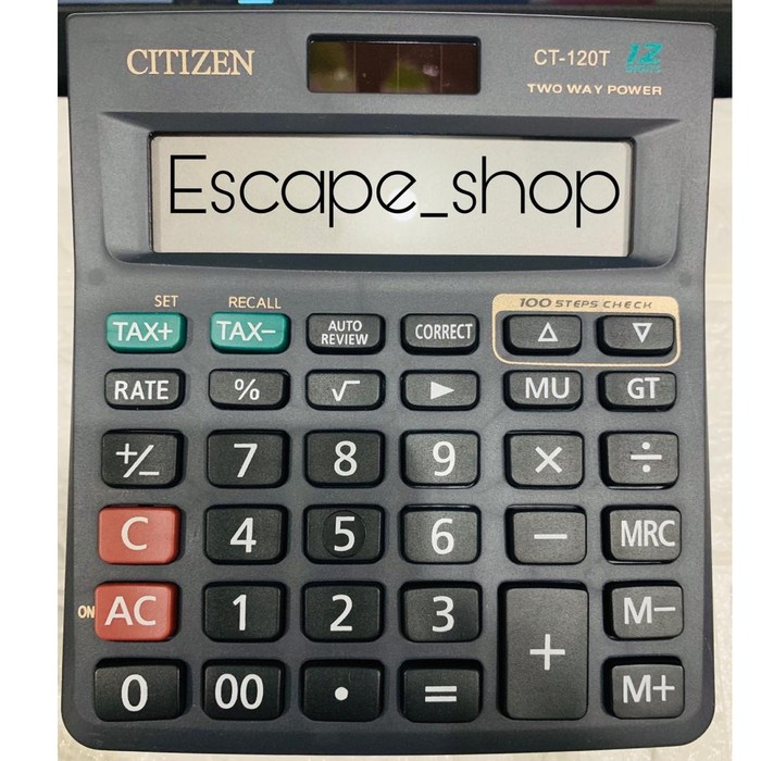 Jual Kalkulator Citizen type CT 120 T - Calculator Citizen 12 Digit CT ...