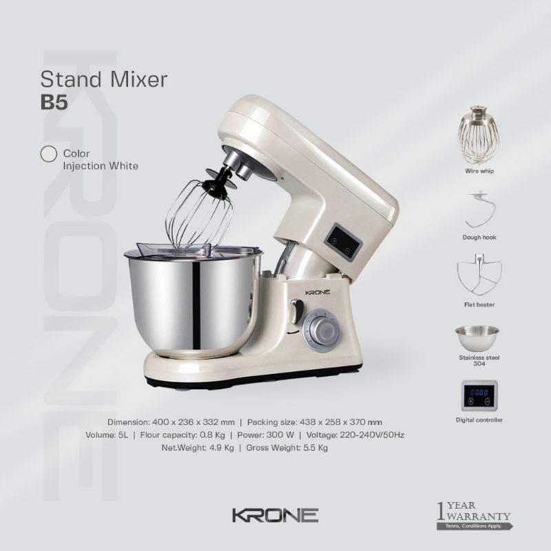 Jual Stand mixer 5l crown krone b5 mixer duduk planetary mixer donat ...
