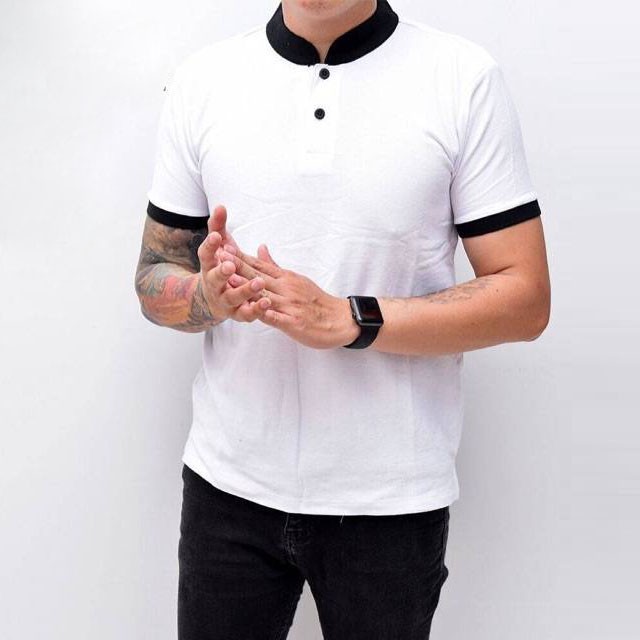 Jual Kaos Polo Shirt Kerah Shanghai Polos Putih White Polo Shirt Pria ...