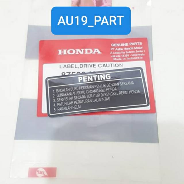 Jual STICKER LABEL PENTING HONDA ORIGINAL | Shopee Indonesia