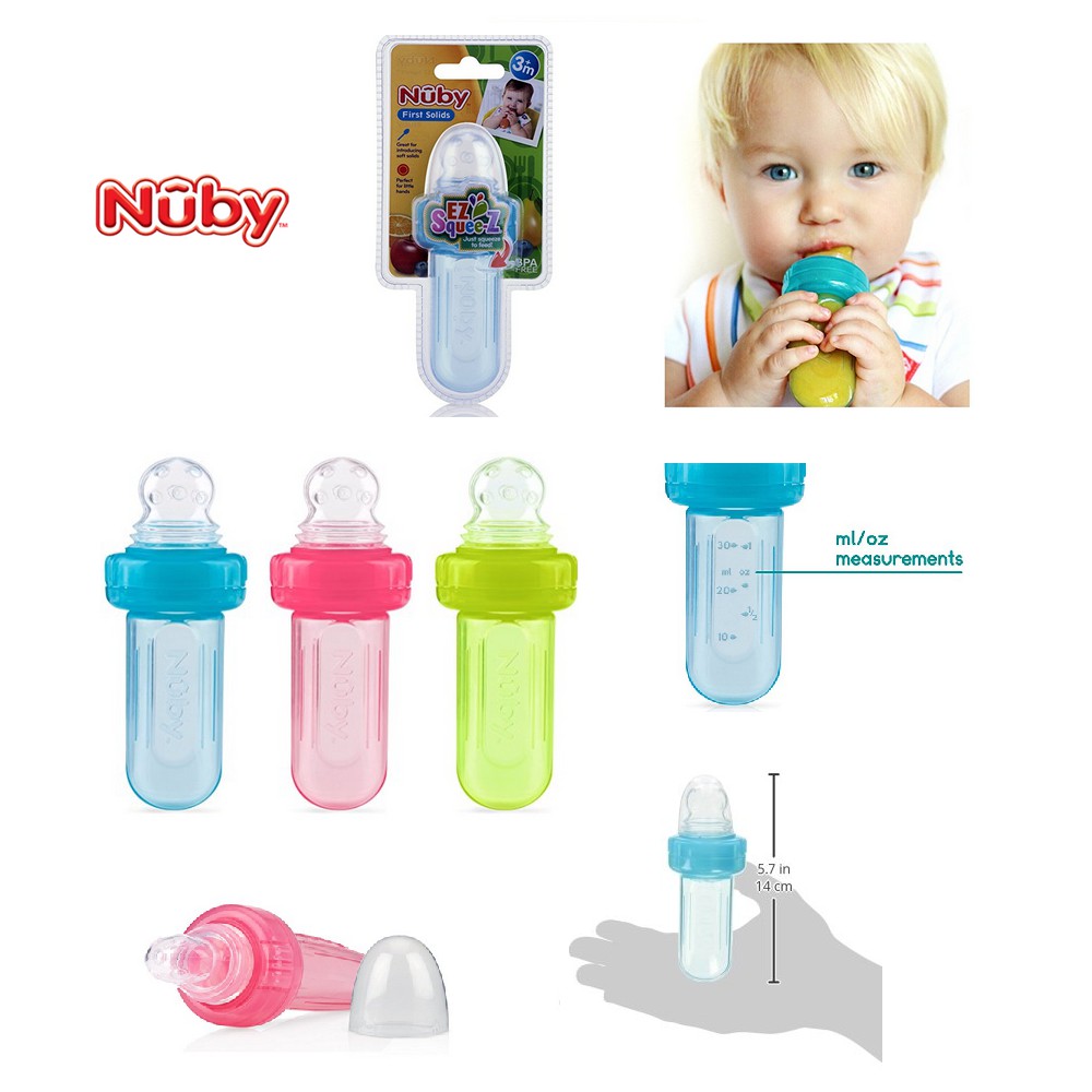 Jual Nuby EZ Squee-Z Mini Squeeze Feeder Botol Sendok Jaring Buah Bayi | Shopee Indonesia