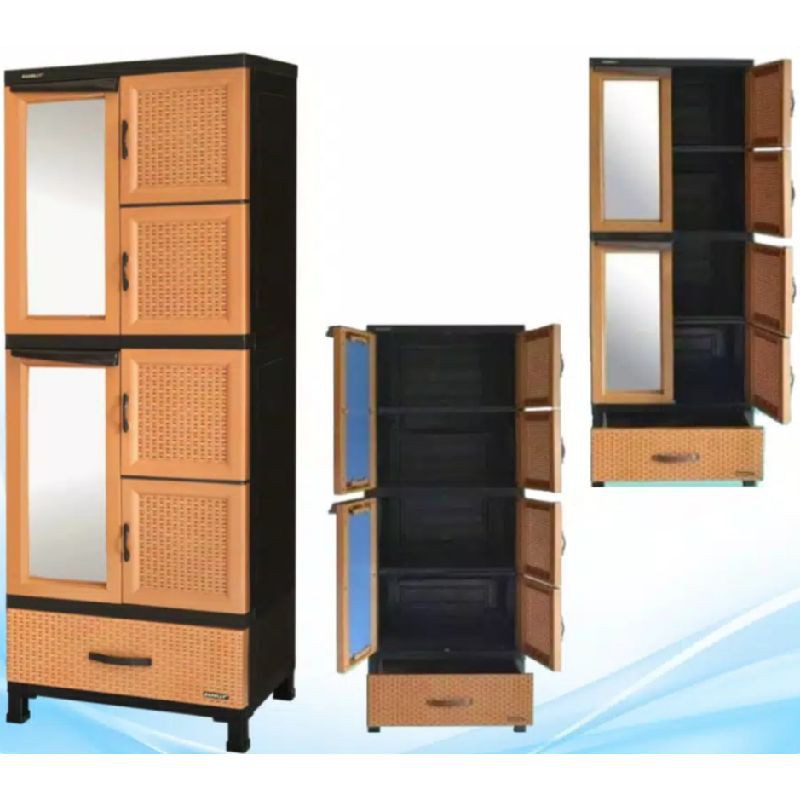 Jual Lemari rak baju plastik napolly anyaman rotan sintetis | Shopee ...