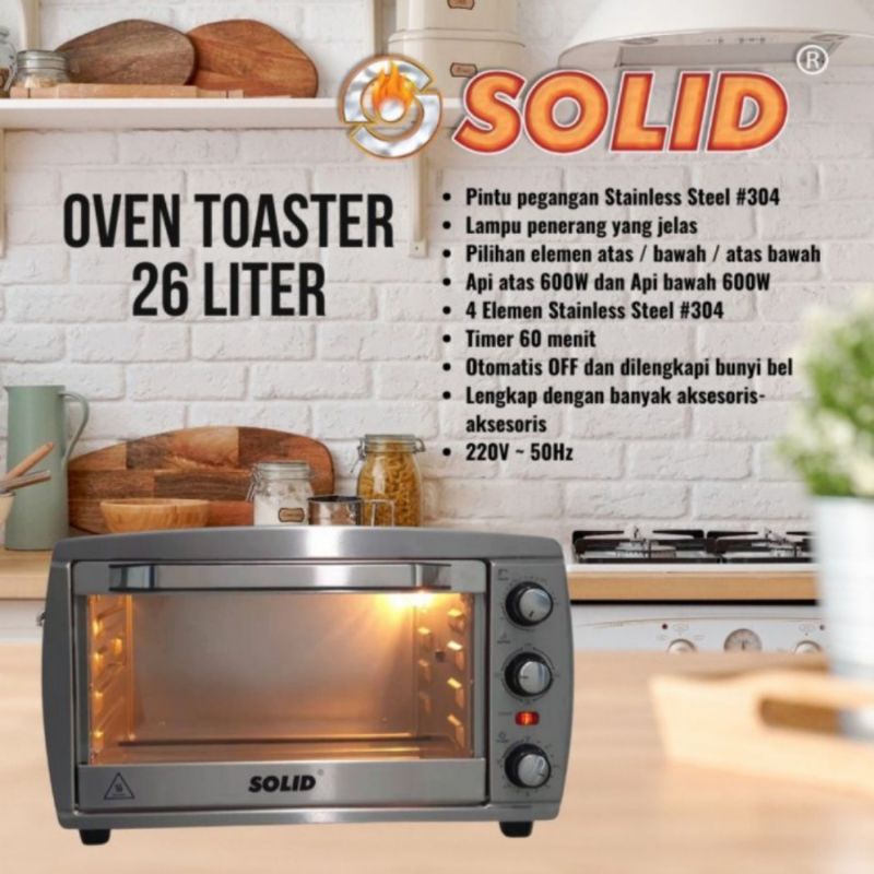Jual Oven Toaster Pemanggang Listrik SOLID ukuran 26 Liter | Shopee ...