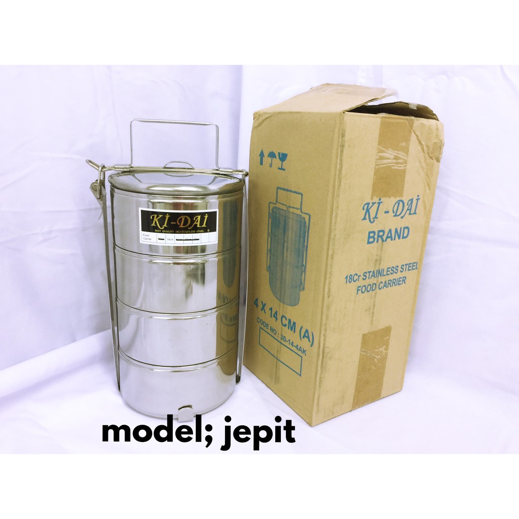 Jual 4X14CM RANTANG 4 SUSUN 14CM KIDAI STAINLESSTEEL TEMPAT MAKANAN ...