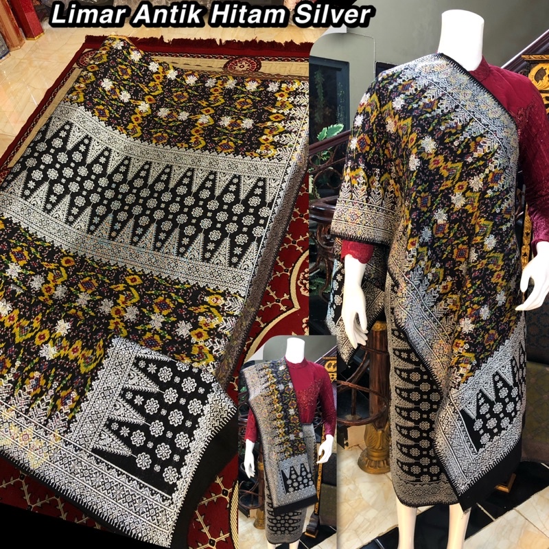 Jual Songket Limar Antik Motif Cantik Manis Limar Hitam silver ORI ...