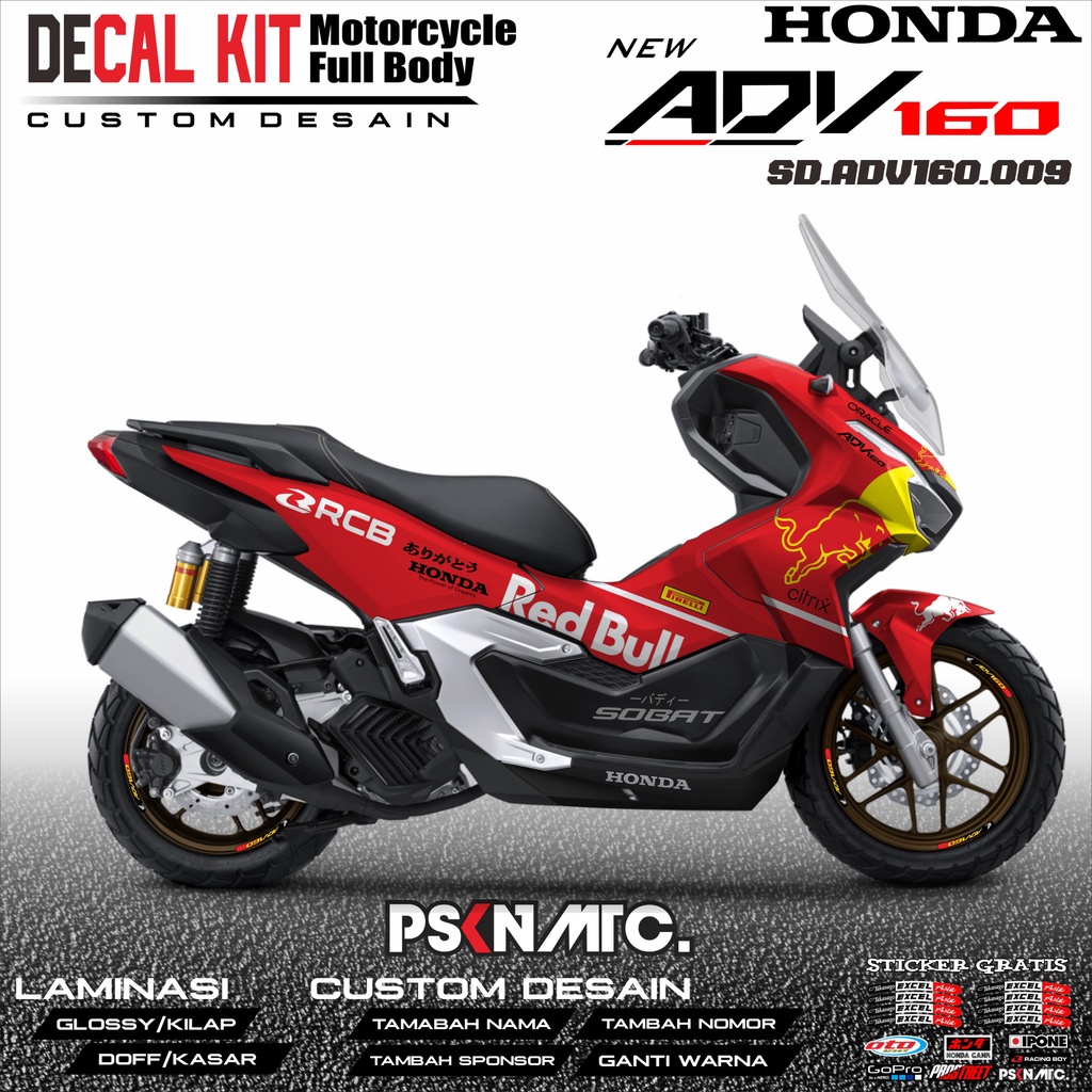 Jual Decal ADV 160 - Dekal Stiker Striping Fullbody Fullblok List HONDA ...