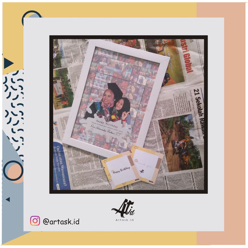 Jual Frame Kado Hadiah Mozaik Wisuda / Wedding / Anniversary / Ulang ...
