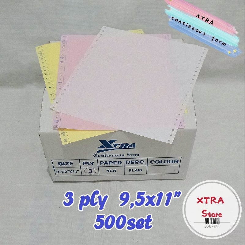 Jual kertas continuous form 3ply 500set 9.5x11" 500set tanpa pembagian ...