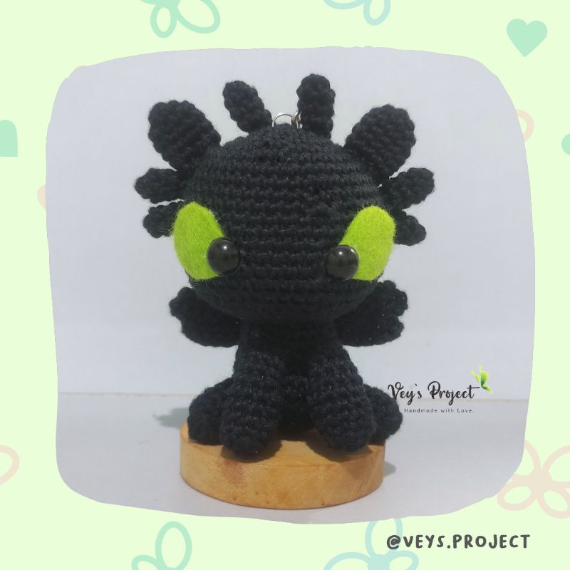Jual Gantungan Kunci Rajut Toothless / Toothless Amigurumi | Shopee ...