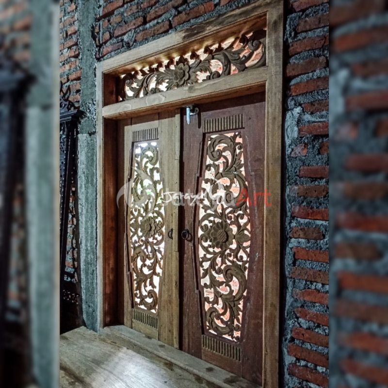 Jual Jendela Ukir Kayu Jati Lawas Joglo limasan jawa betawi | Shopee ...