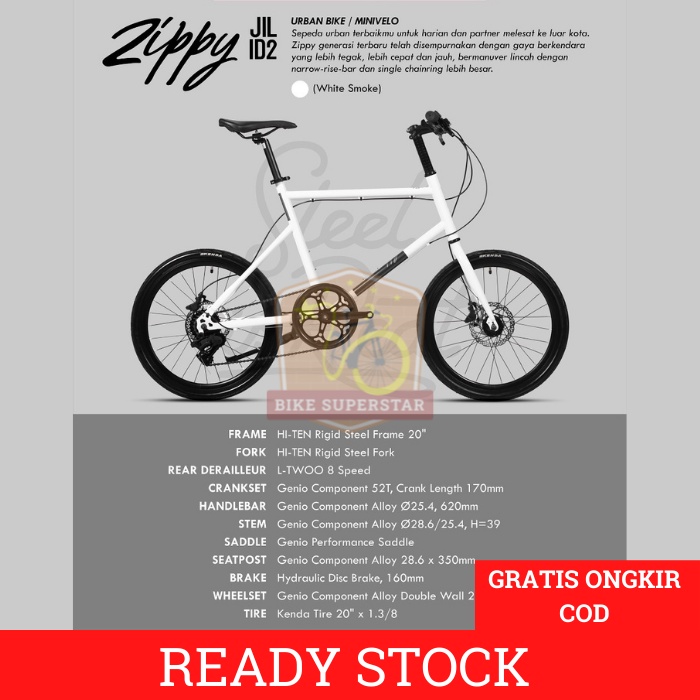 Jual Sepeda Mini Velo Minion 20 Inch GENIO Zippy Hidrolik + Garansi ...