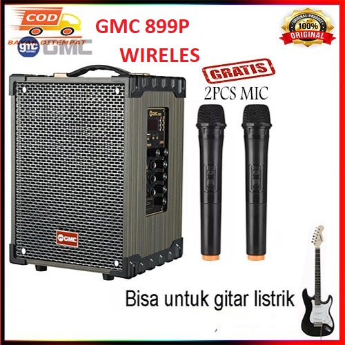 Jual Speaker Portable GMC 899P Bluetooth Karaoke Free 2 Mic Wireless ...
