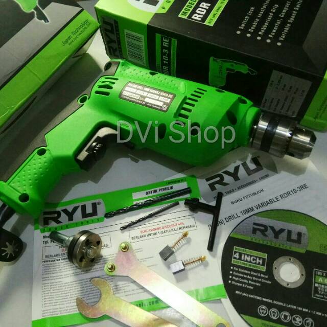 Jual Mesin Bor Listrik 10 mm RYU Tekiro Bor Tangan RYU RDR 10-3 RE ...