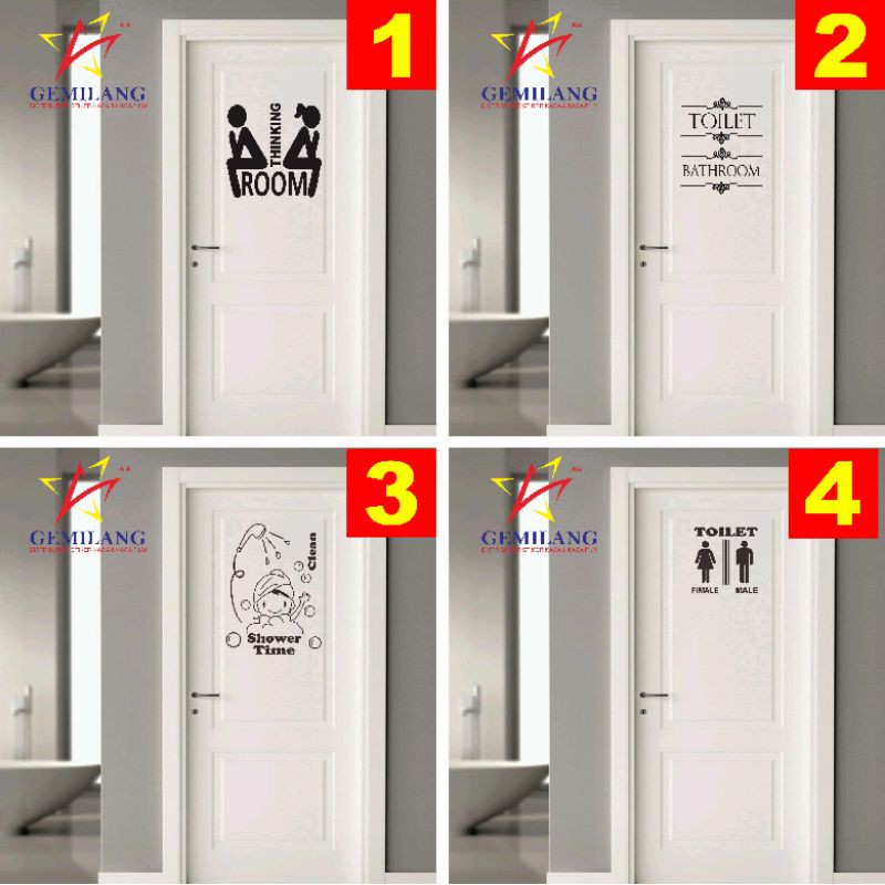 Jual STIKER PINTU KAMAR MANDI/CUTTING STICKER/STICKER PINTU/STIKER ...