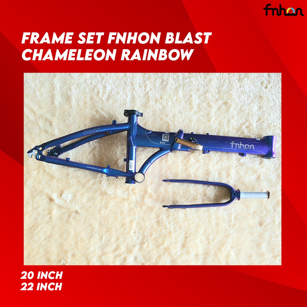 Jual FRAME SET FNHON BLAST 20 22 INCH CHAMELEON Discbrake plus Handlepost fork not Tornado Gust ...
