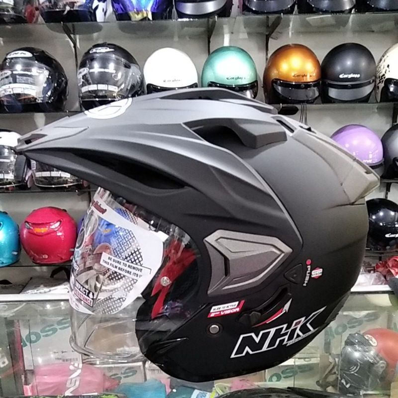 Jual HELM NHK PREDATOR CRYPTON SOLID BLACK DOFF | Shopee Indonesia