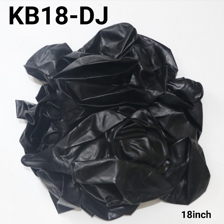 Jual KB18-DJ Balon latex 18 inch 45 cm doff tebal hitam black satuan ...