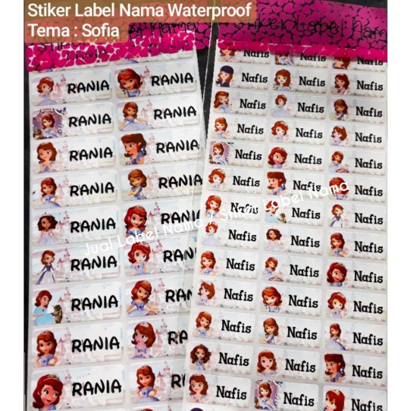 Jual SOFIA THE FIRST ~ STIKER LABEL NAMA WATERPROOF / LABEL NAMA TAHAN ...