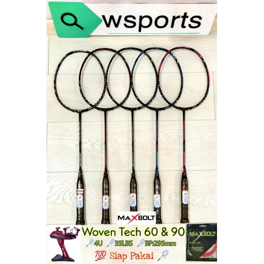 Jual Raket Badminton Maxbolt Woven Tech 60 90 35LBS Original | Shopee ...