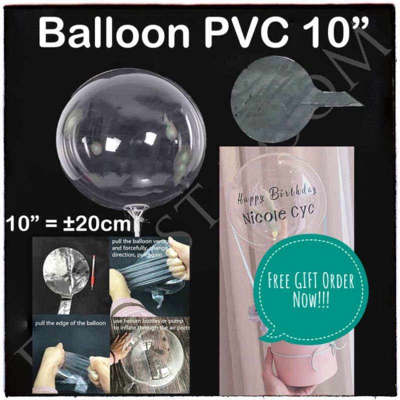 Jual Balon Pvc Transparan 10inch Merk BOBO | Shopee Indonesia