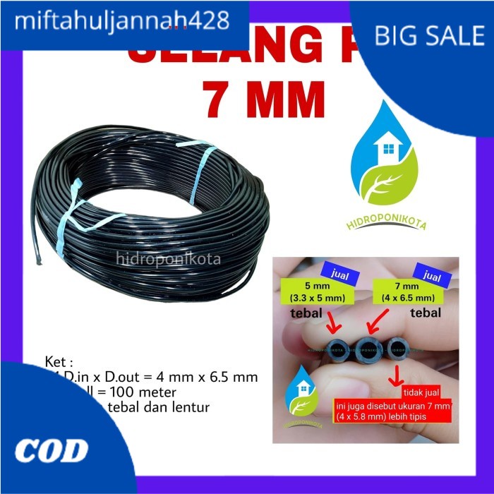 Jual Selang HDPE 7mm (1 roll = 100 meter) - Selang PE 7mm - Selang Pvc ...